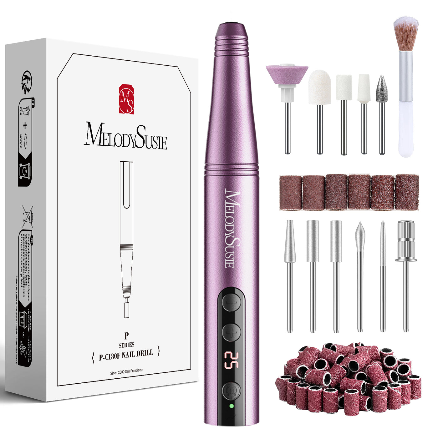 MelodySusie Portable Electric Nail Drill, Efile Electrical File Kit ...