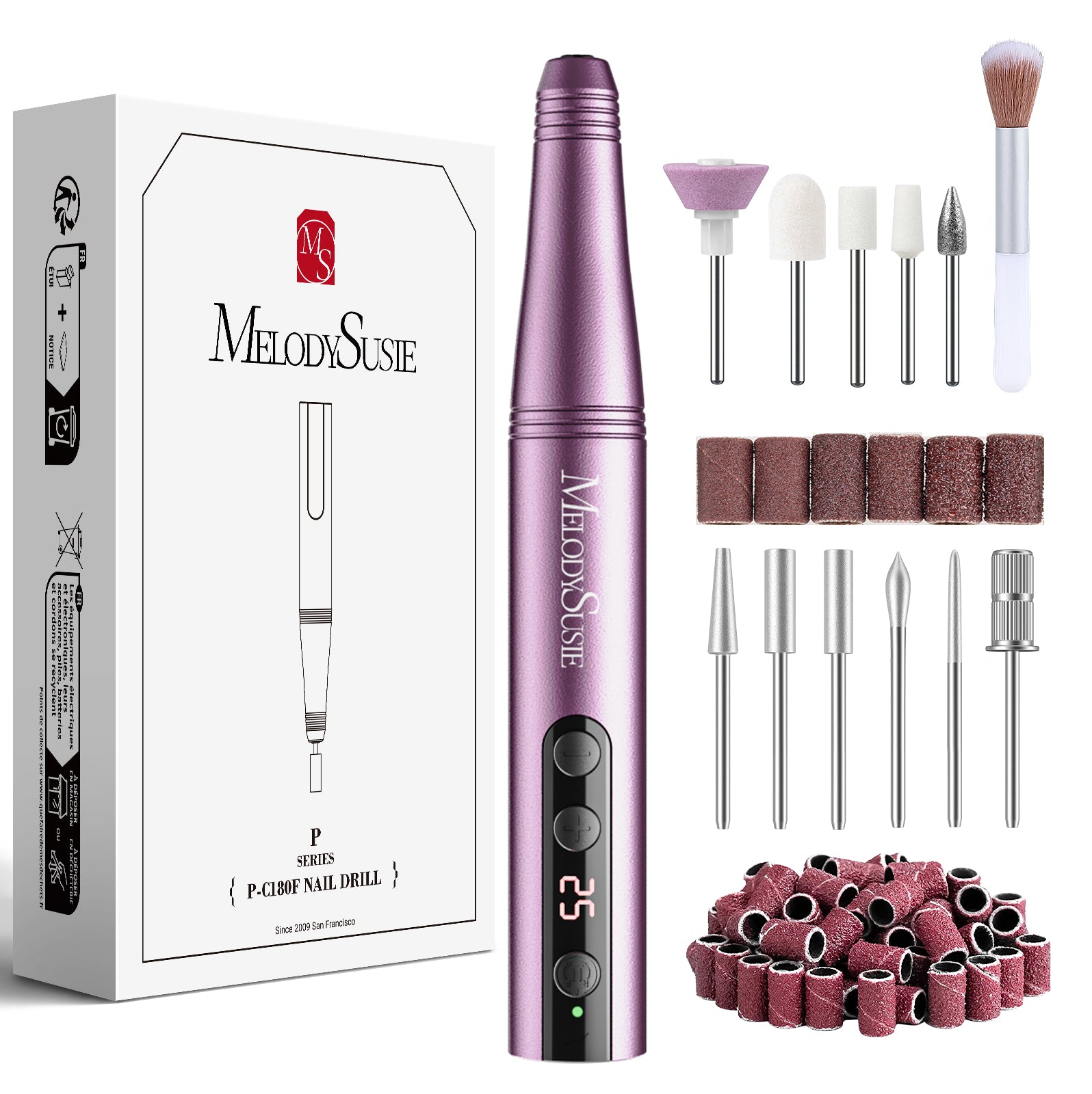 MelodySusie Portable Electric Nail Drill, Efile Electrical File Kit ...